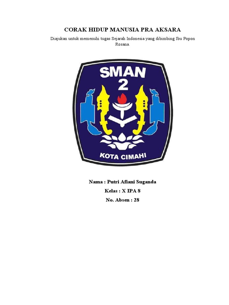 CORAK HIDUP MANUSIA PRA AKSARA - Putri Afian | PDF