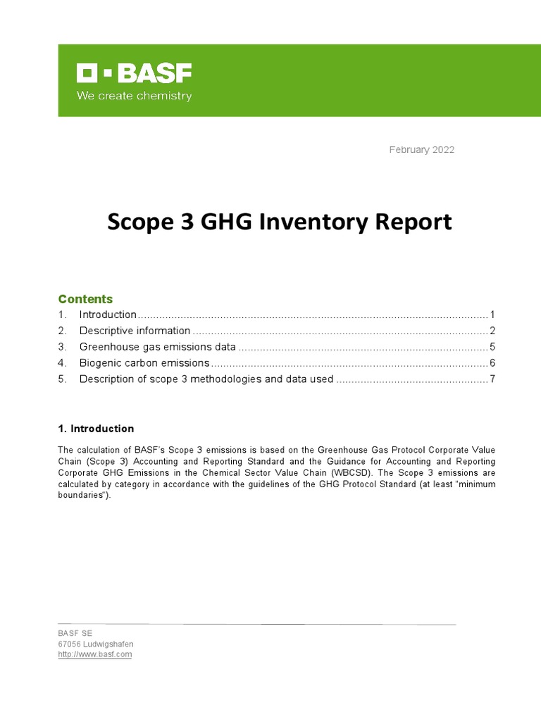 BASF Scope 3 GHG Emissions Report | PDF | Greenhouse Gas | Life Cycle ...