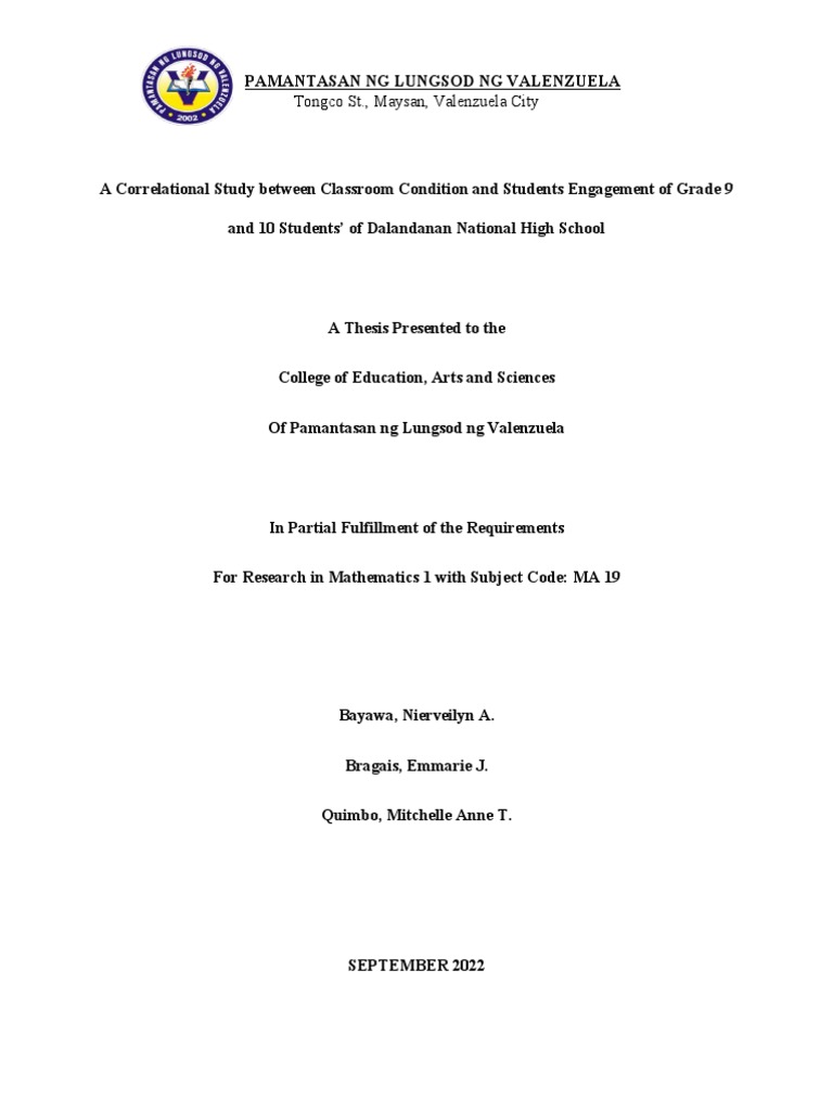 ClassRoom Condition and Academic Engagement | PDF | Classroom | Teachers