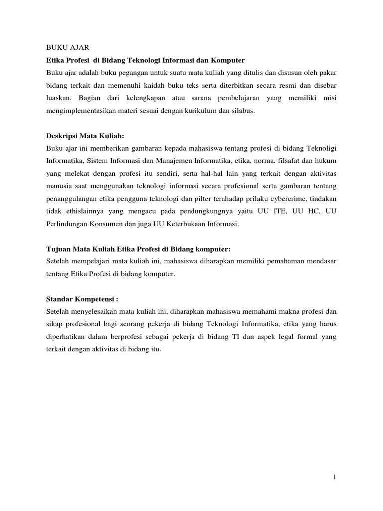 Etika Profesi Gabungan Bab Buku Ajar 3 Pdf