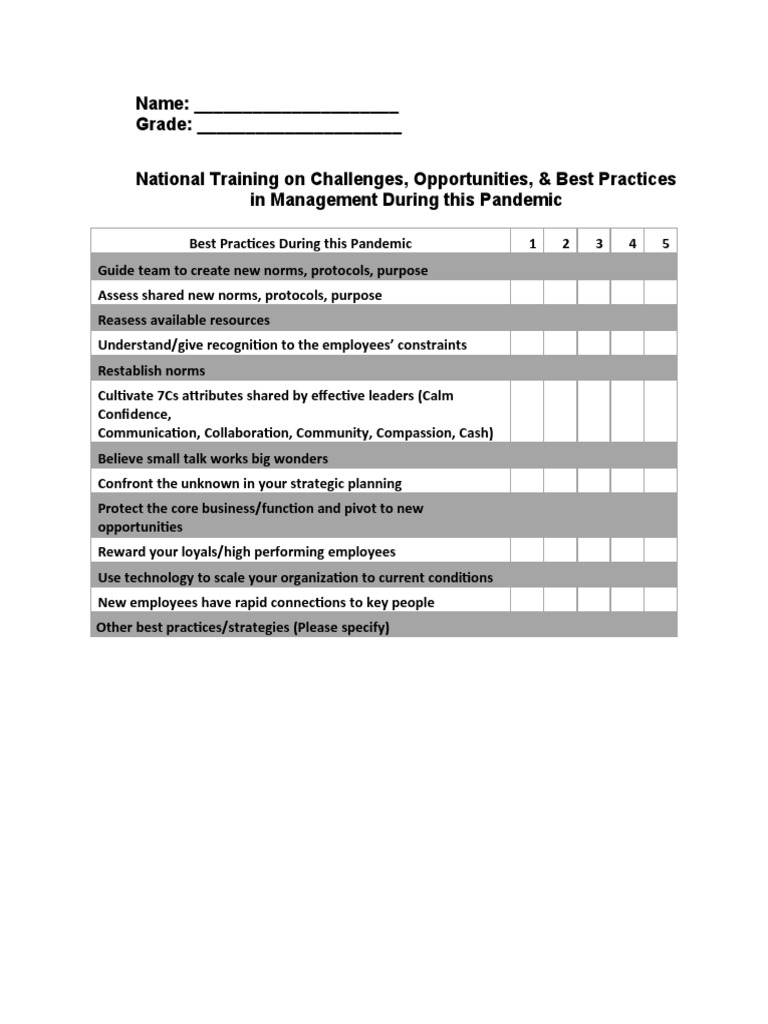 National Training Assessment 6 | PDF