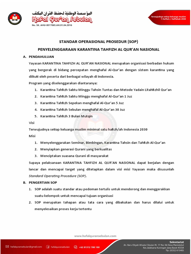 STANDARD OPERATING PROCEDURE MITRA YKTN Vol.1 - 0 | PDF