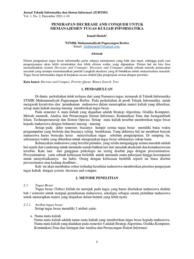 Decrease and Conquer untuk Tugas Kuliah | PDF