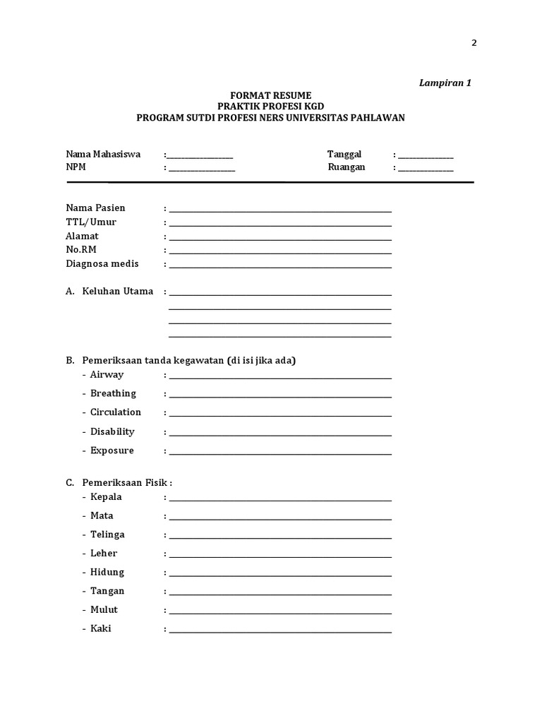 FORM Resume-ADL-Kompetensi KGD | PDF