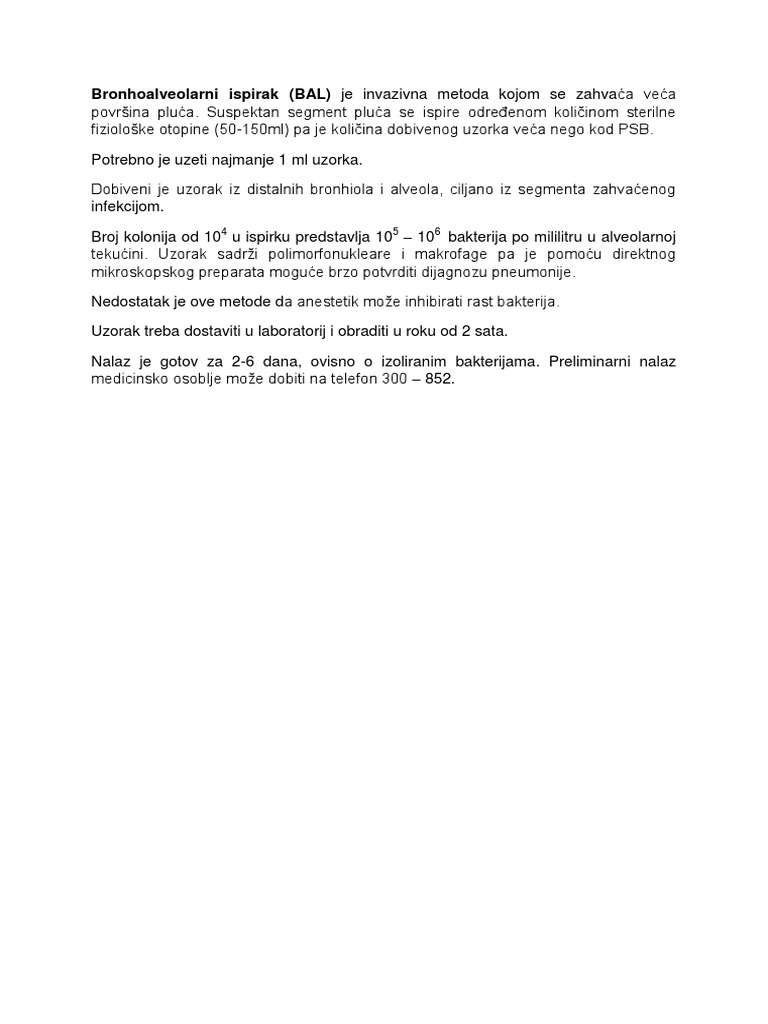 Aspirat Bronha (BAL) | PDF