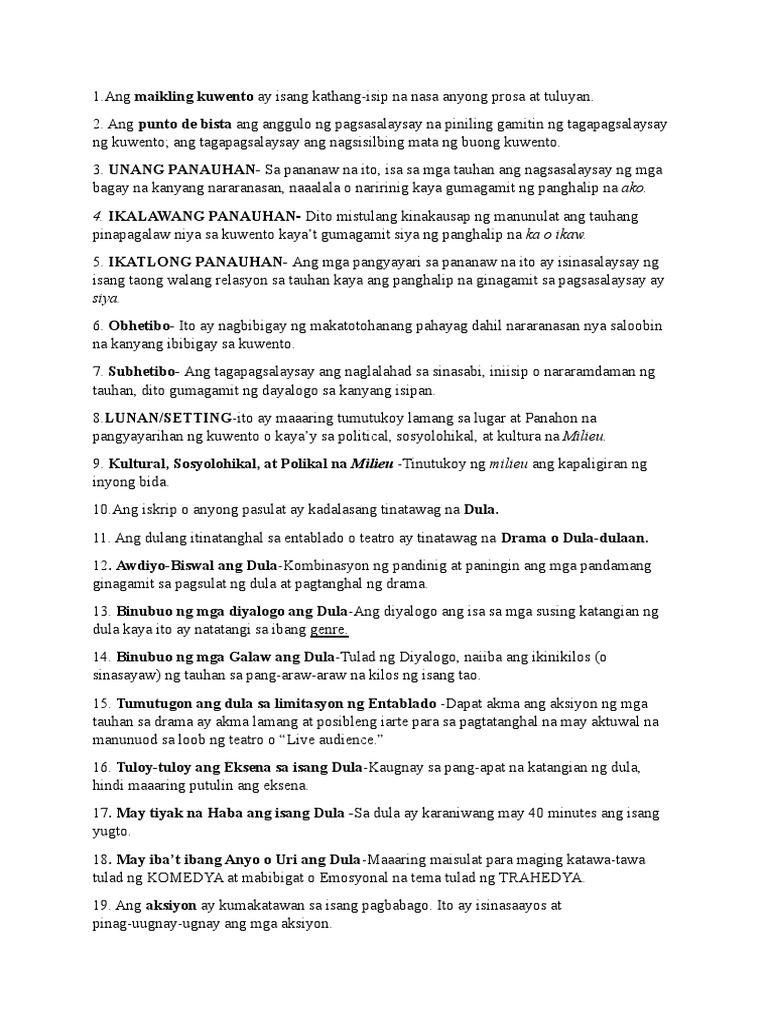 Malikhaing Pagsulat Reviewer | PDF