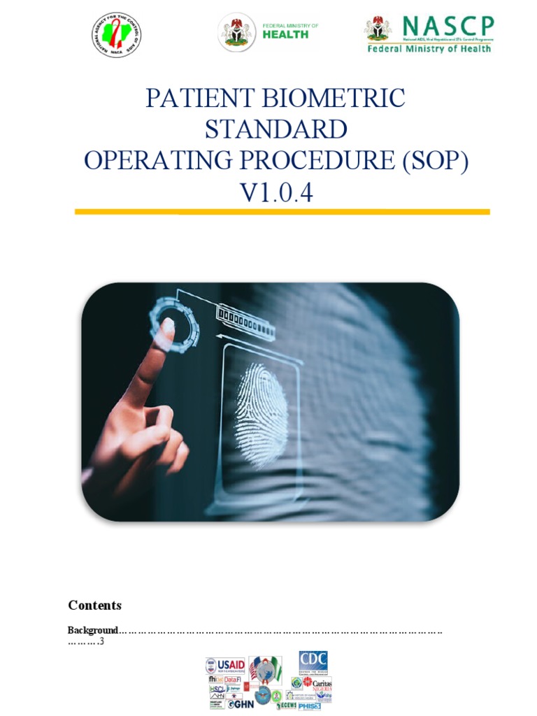 Patient Biometric SOP for HIV Programs | PDF | Fingerprint | Biometrics