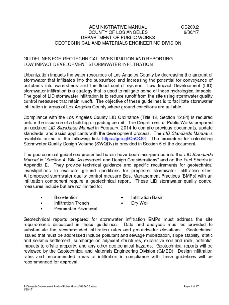 In-Situ Percolation Testing | PDF | Geotechnical Engineering | Stormwater