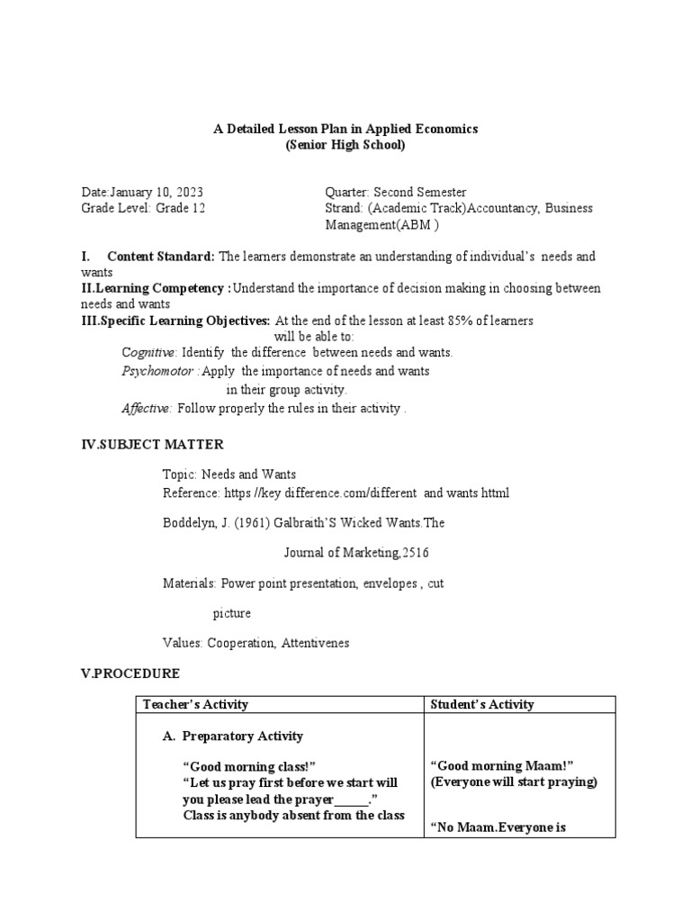 Lesson Plan Rev | PDF | Lesson Plan | Learning