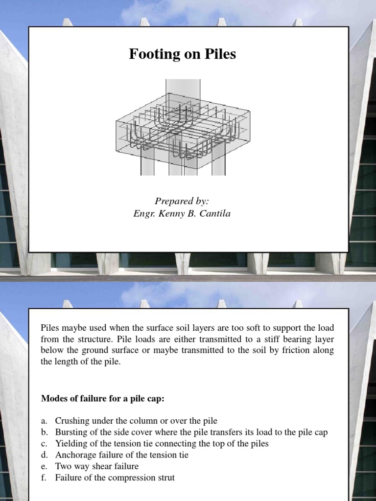 Topic 5 - Pile Footing | PDF | Deep Foundation | Bending