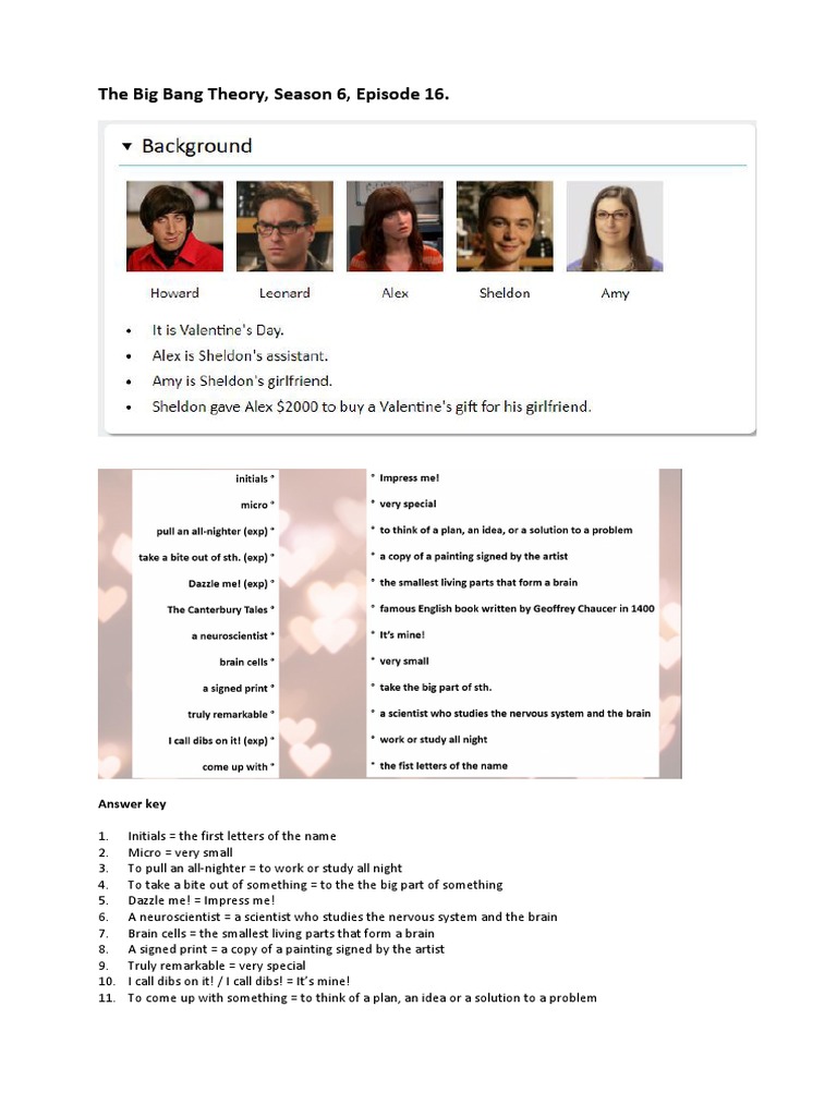 TBBT Valentine's Day | PDF