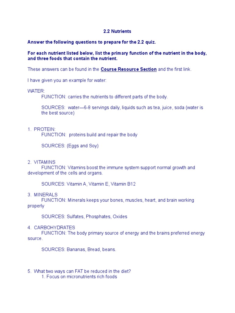 2 2 Nutrients | Download Free PDF | Nutrients | Foods