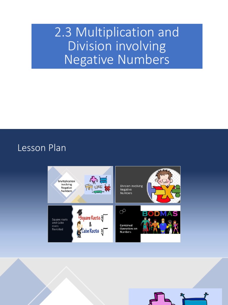 Negative Numbers in Multiplication & Division | PDF | Multiplication ...