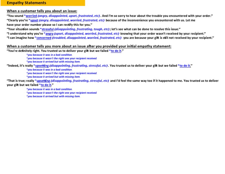 Empathy Statements: Effective Phrases for Customer Service ...