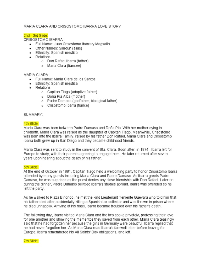 Maria Clara and Crisostomo Ibarra Love Story | PDF