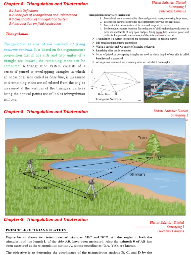 Chapter-8 - Triangulation and Trilateration - BBD - Surveying - I | PDF ...