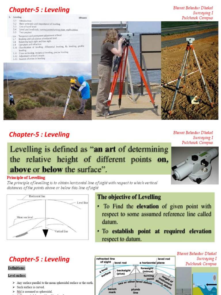 Chapter-5-Leveling BBD Surveying I | Download Free PDF | Surveying | Earth Sciences