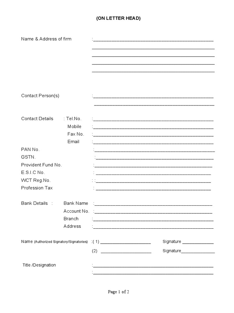 Declaration Letter For Vendor Registration | PDF | Economies | Business