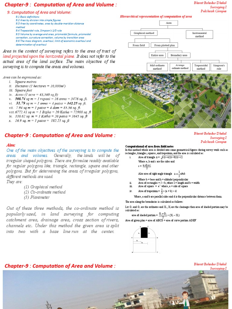 Chapter-9 - Computation of Area and Volume - BBD - Surveying - I | PDF ... Chapter-9 - Computation of Area and Volume - BBD - Surveying - I | PDF ...