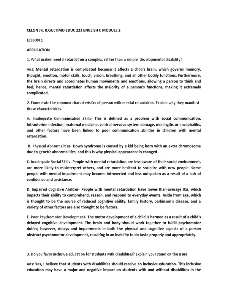 Educ 223 M2 | PDF | Intellectual Disability | Intelligence