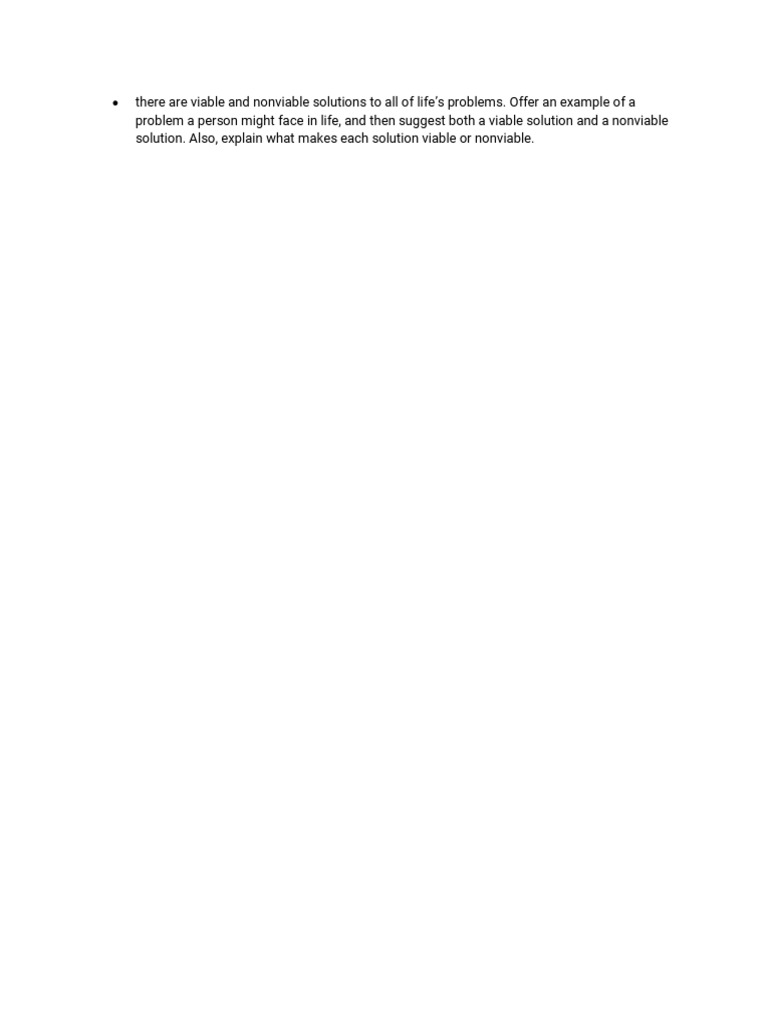 There Are Viable and Nonviable Solutions To All of Life | PDF
