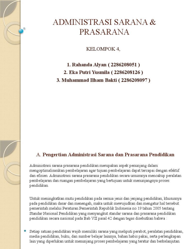 Administrasi Sarana & Prasarana | PDF