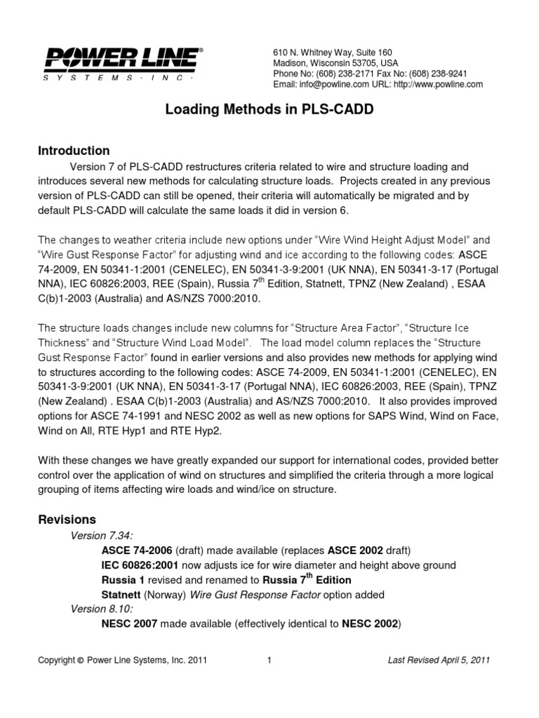 Loading Methods in PLS-CADD | PDF | Wound | Alternating Current
