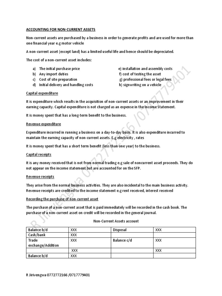 Accounting For Non - Current Assets | PDF | Depreciation | Debits And ...