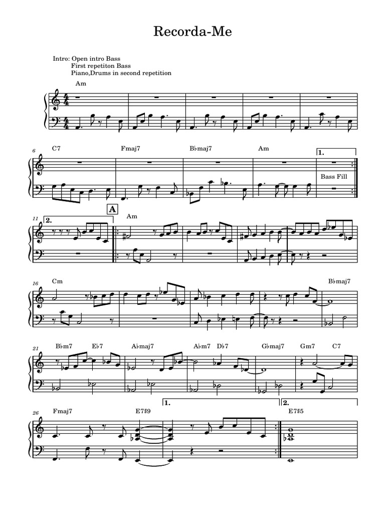 Recorda Me | PDF | Musical Instruments | Popular Music