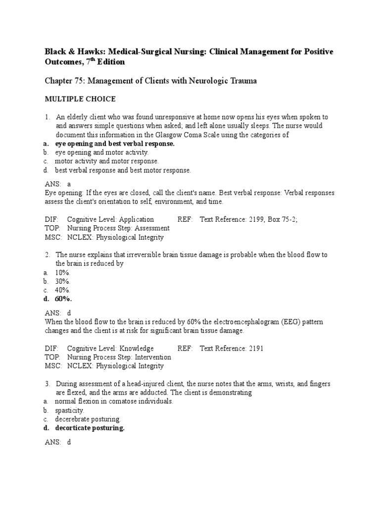 Chapter - 075 Neurologic Trauma | PDF | Spinal Cord Injury | National ...