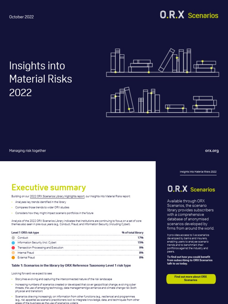 ORX Scenarios Insights Into Material Risks 2022 Public Report | PDF ...