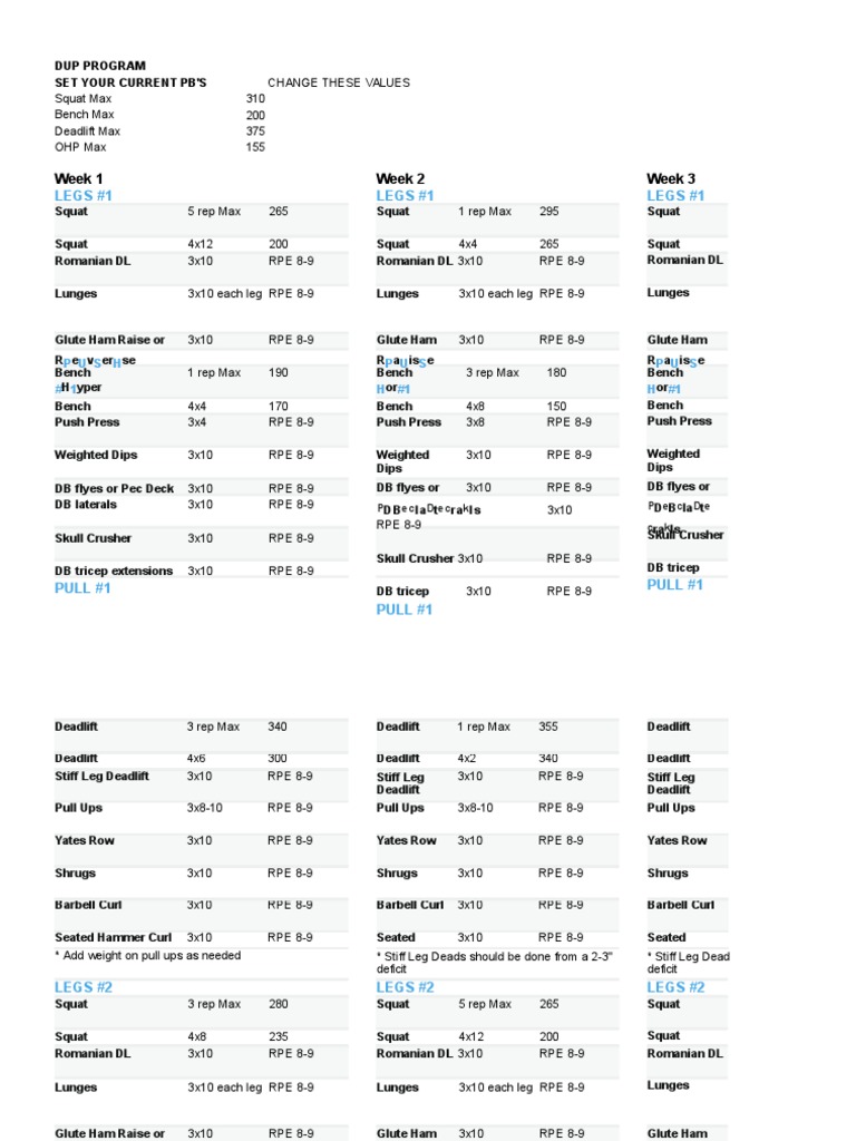 David Laid Dup Program | PDF | Body Shape | Determinants Of Health
