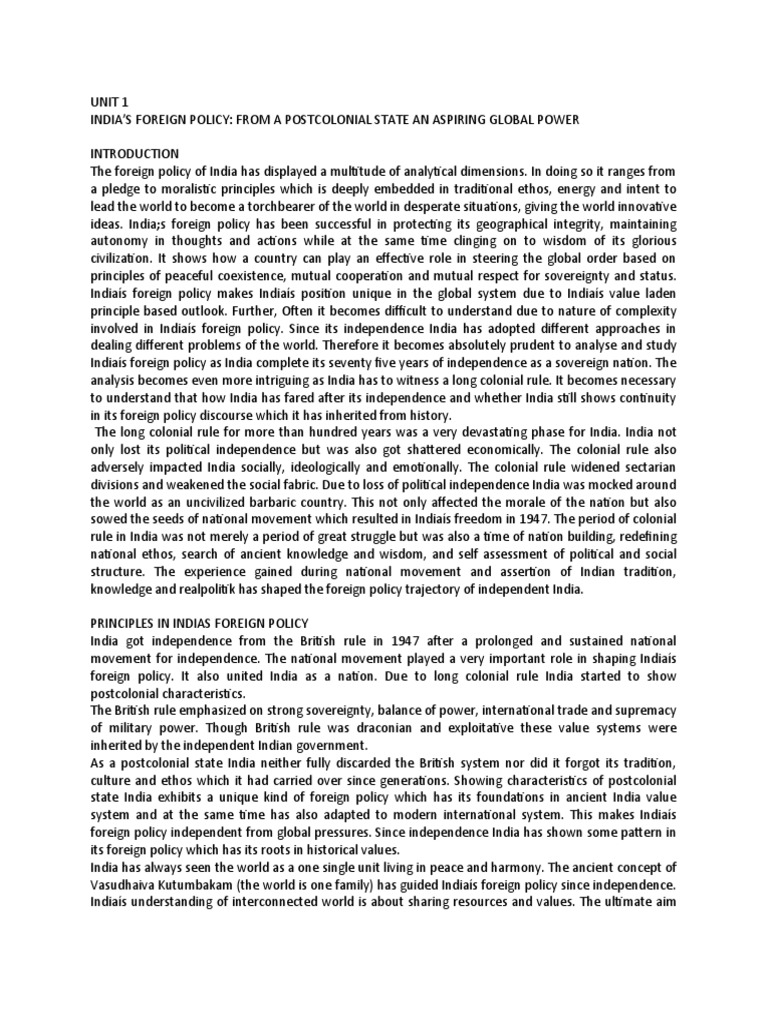 From Postcolonial State to Aspiring Global Power: An Analysis of India ...