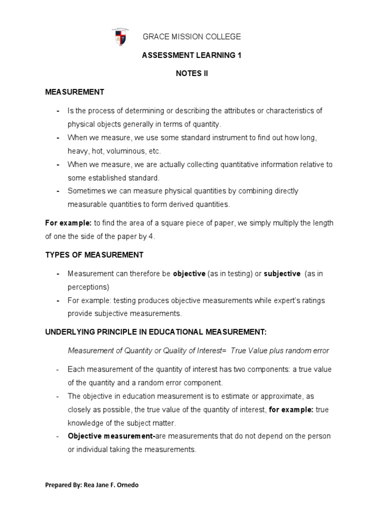 Assessment in Learning 1-Module 2 | PDF | Educational Assessment | Measurement