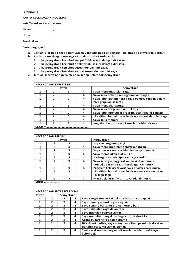 Lampiran 1 FORM SKRINING REMAJA | PDF