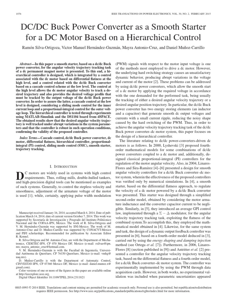DC-DC Buck Converter Fed DC Motor Control | PDF | Electric Motor ...