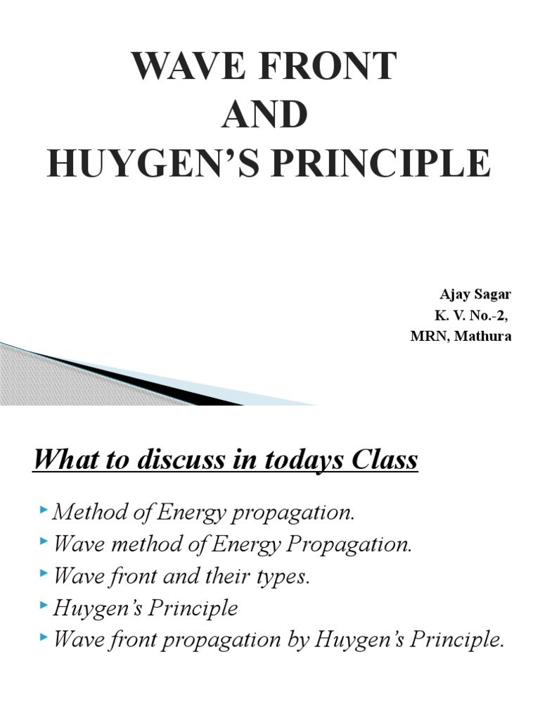Wave Front & Huygens Principle | PDF | Waves | Light