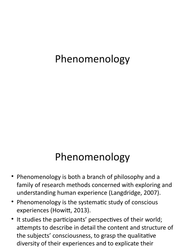 Phenomenology | PDF | Phenomenology (Philosophy) | Experience