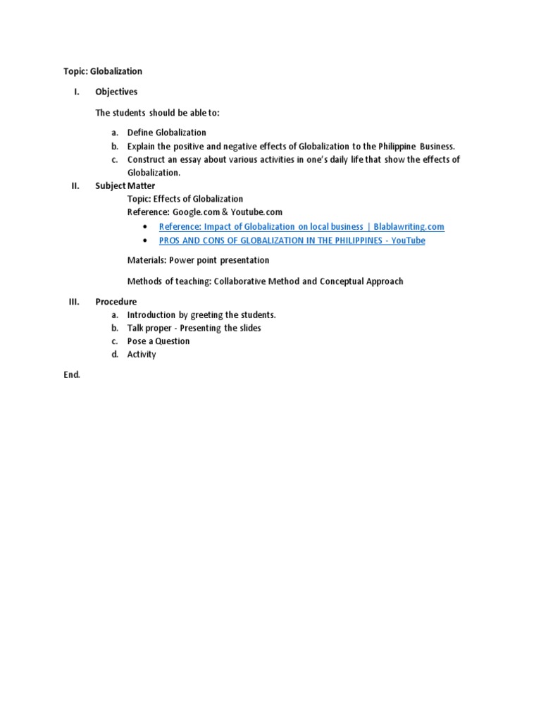 Globalization Lesson Plan for Students | PDF | Art