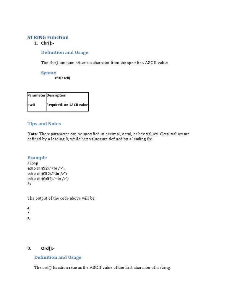 Php In Built String Functions Pdf Parameter Computer Programming Php 1840