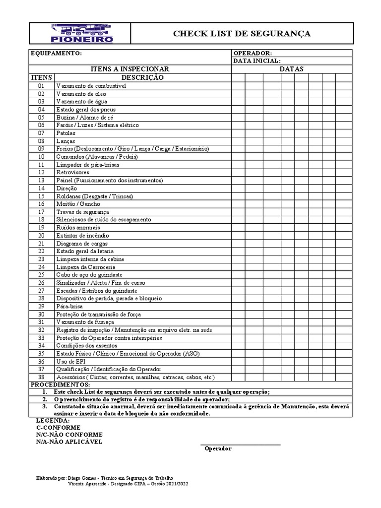 Check List Atualizado 2022 | PDF