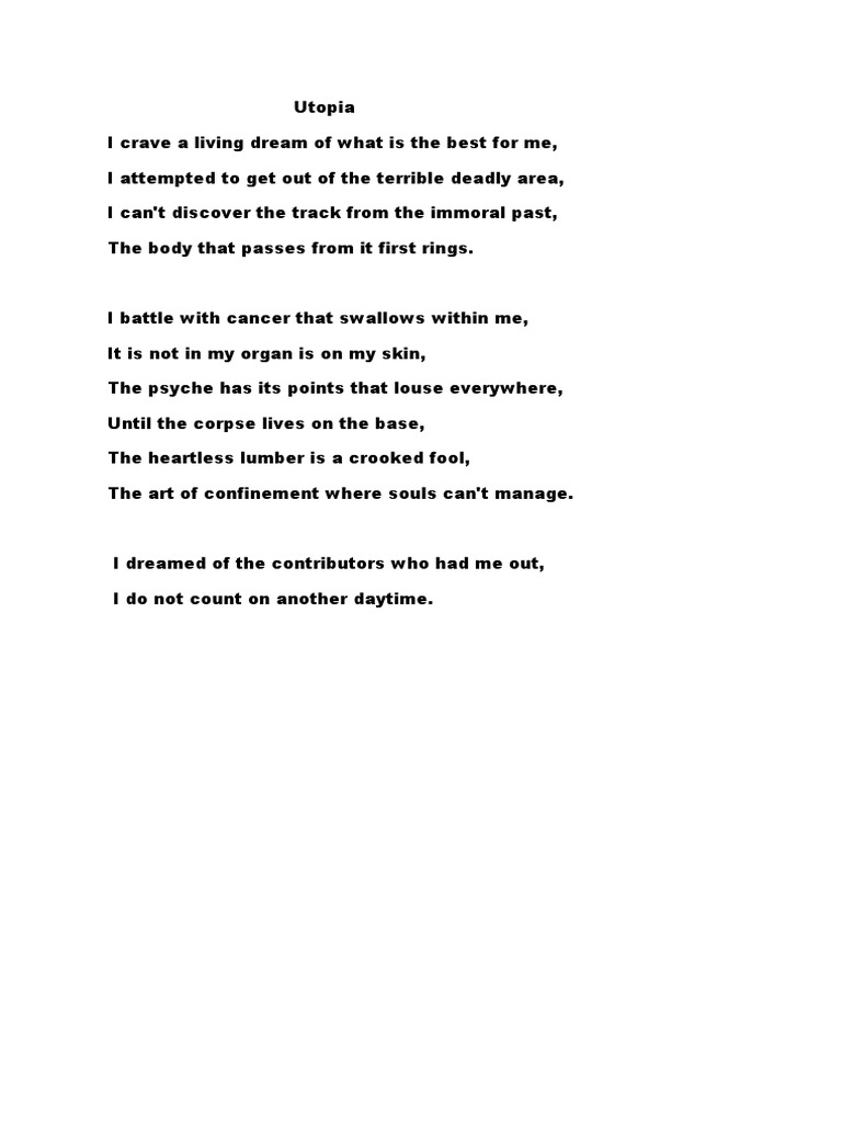 Utopia | PDF | Poetry