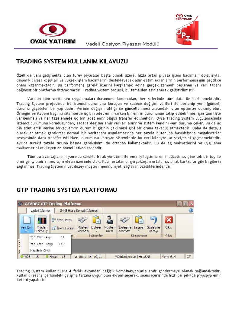 Viop Trading System Kullanim Dokuman | PDF