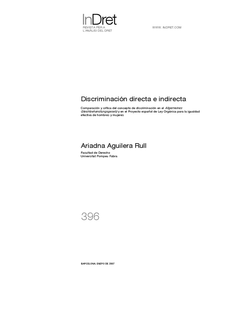 Discriminaci N | PDF | Discriminación | Caso de ley