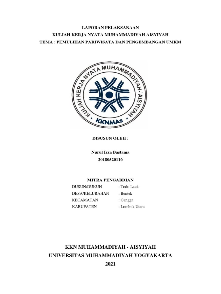 LAPORAN AKHIR AKHIR KKN MAS Desa Bentek | PDF | Karier & Perkembangan
