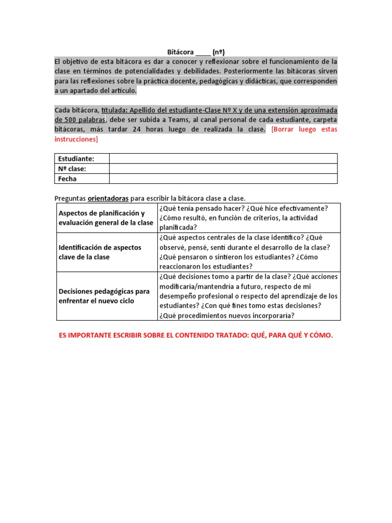 Formato Bitacora | PDF