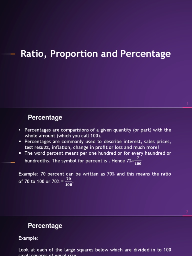 Ratio Proportion and Percentage - Lesson - 3 | PDF | Percentage | Ratio
