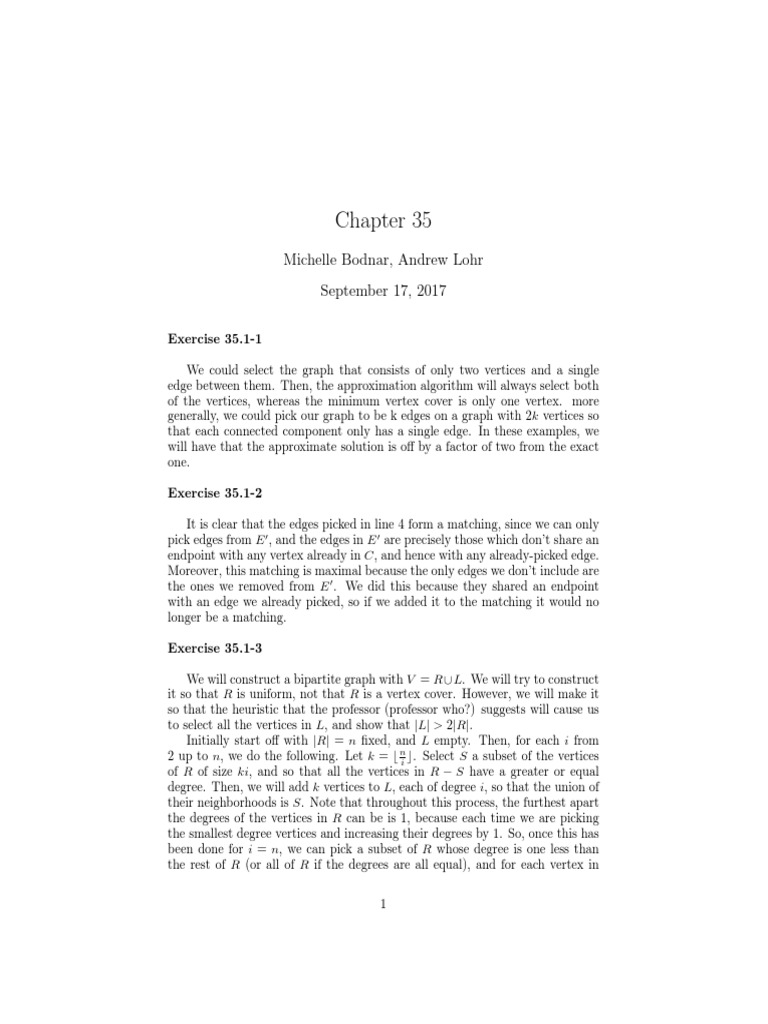 Approximation Algorithms Chapter Notes Pdf Vertex Graph Theory Graph Theory