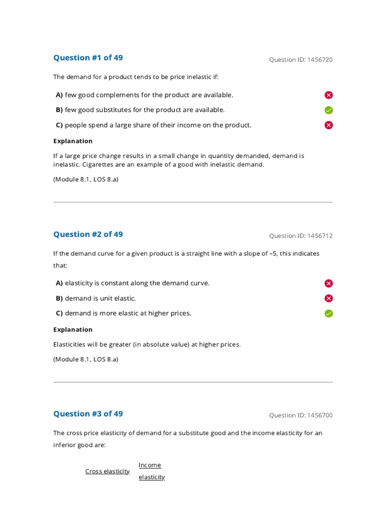 Reading 8 Topics in Demand and Supply Analysis - Answers | PDF | Elasticity (Economics) | Price ...