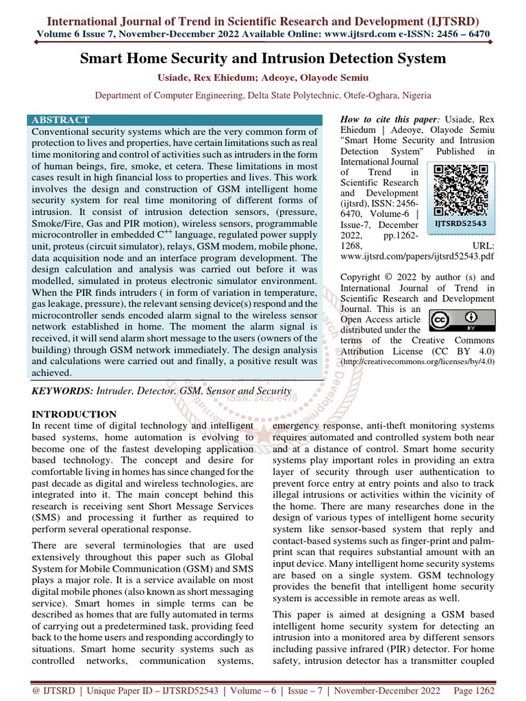 Smart Home Security and Intrusion Detection System | PDF | Security Alarm | Power Supply